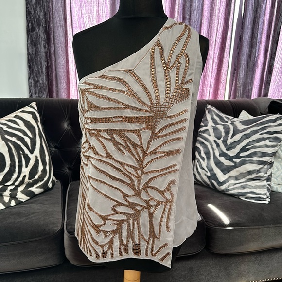 Anne Klein | Tops | Anne Klein Collection Oneshoulder Sequin Top | Poshmark